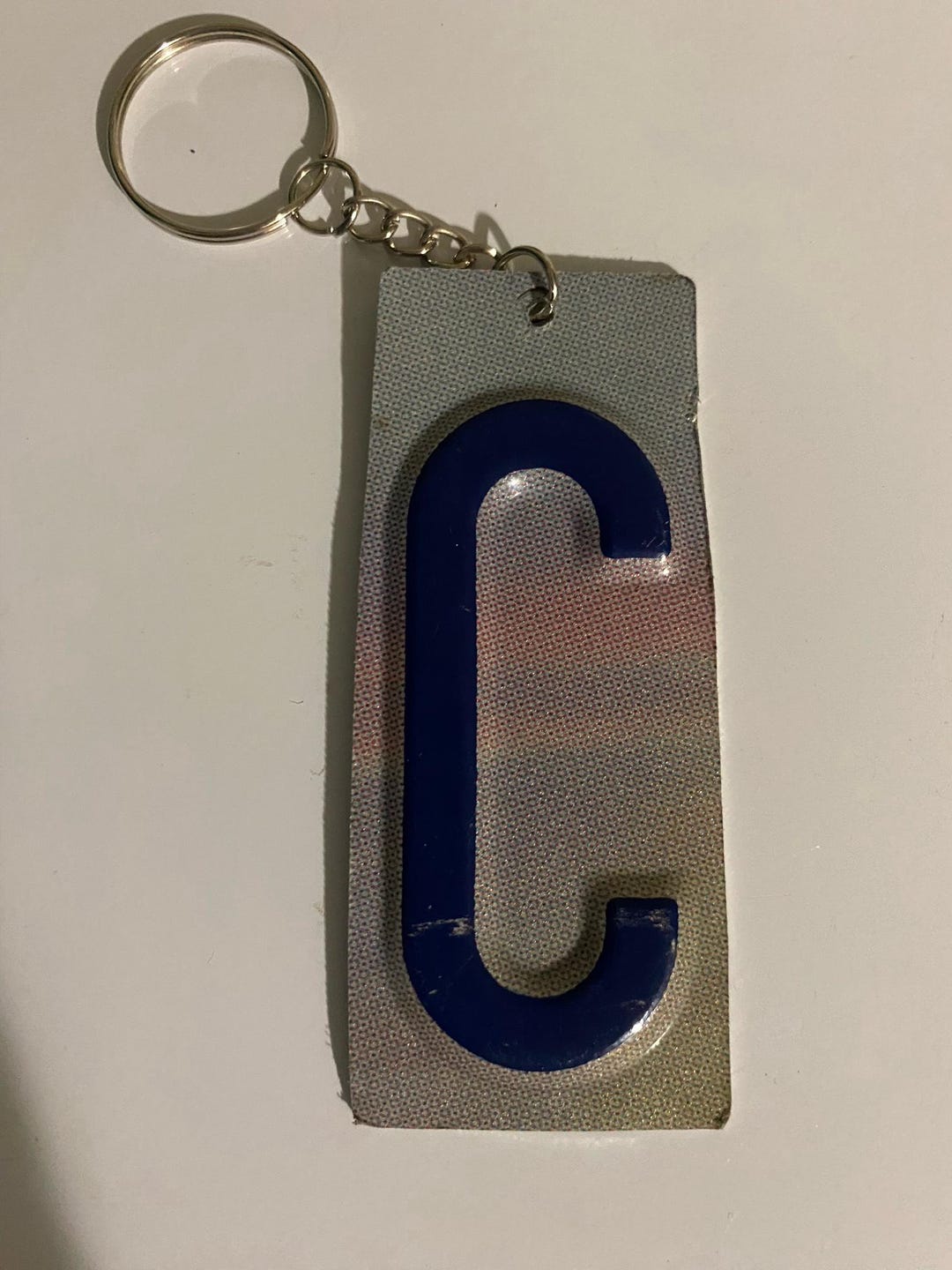 Embossed License Plate Letter "c" Keychain - Etsy