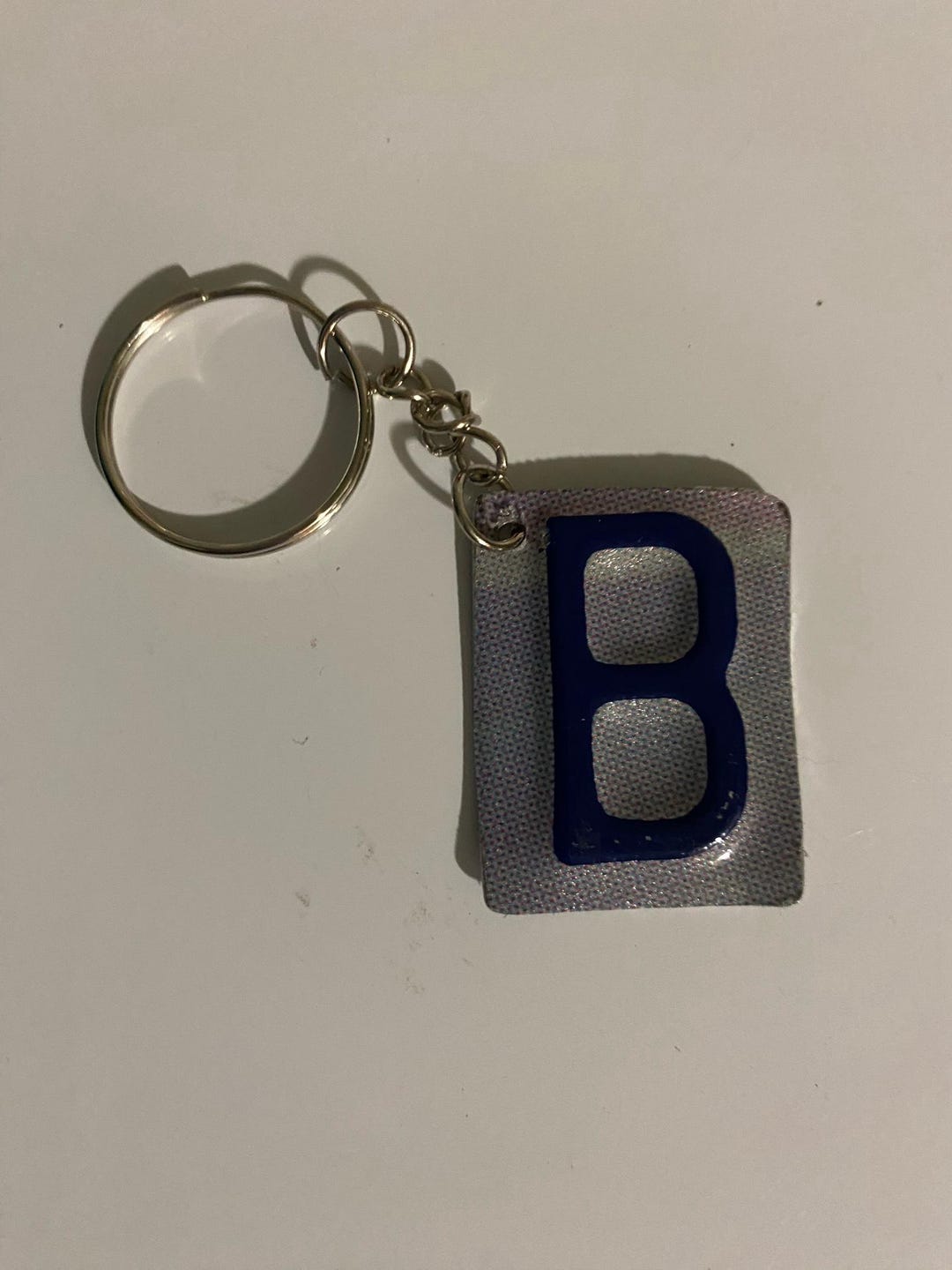Small Embossed License Plate Letter "b" Keychain - Etsy