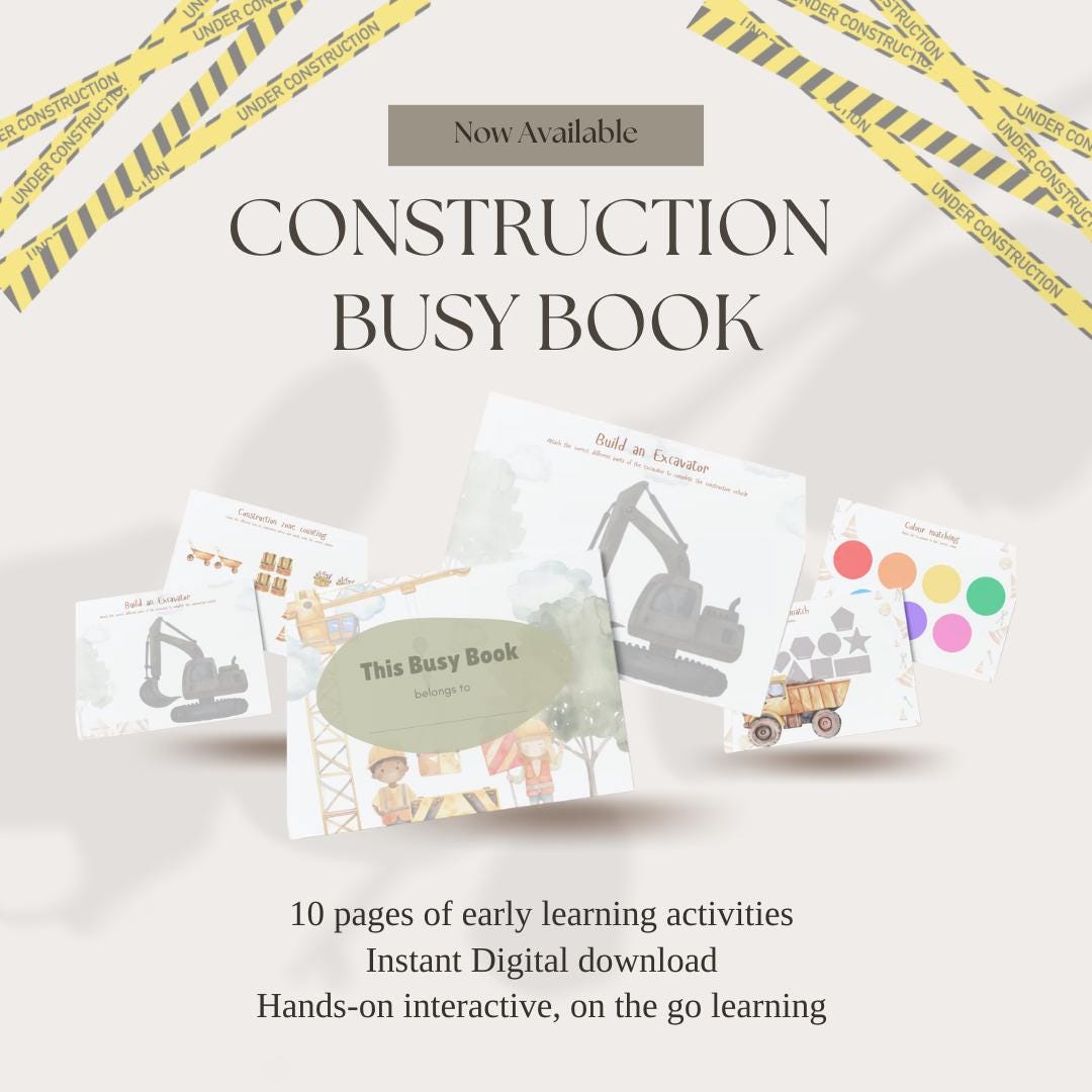 Construction Busy Book | Designed by a Qualified Teacher | Numbers ...