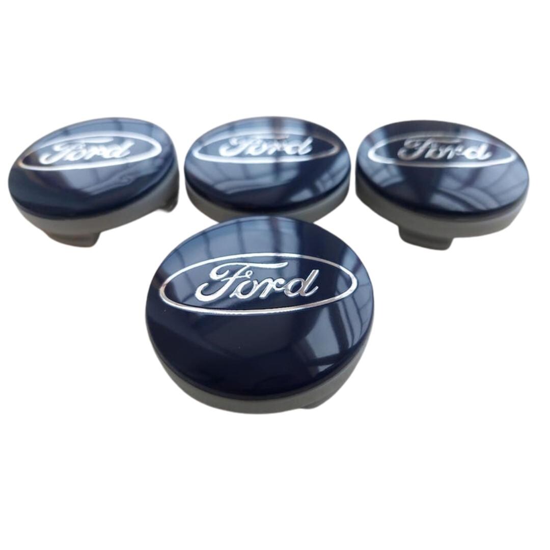 Ford Set of 4 Dark Blue 54mm 2.13 Inch Ford Wheel Center Hub Caps Ford ...