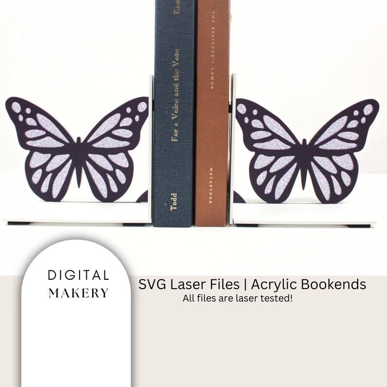 Butterfly Bookend Svg File, Laser Ready Cut, Glowforge File, Butterfly ...
