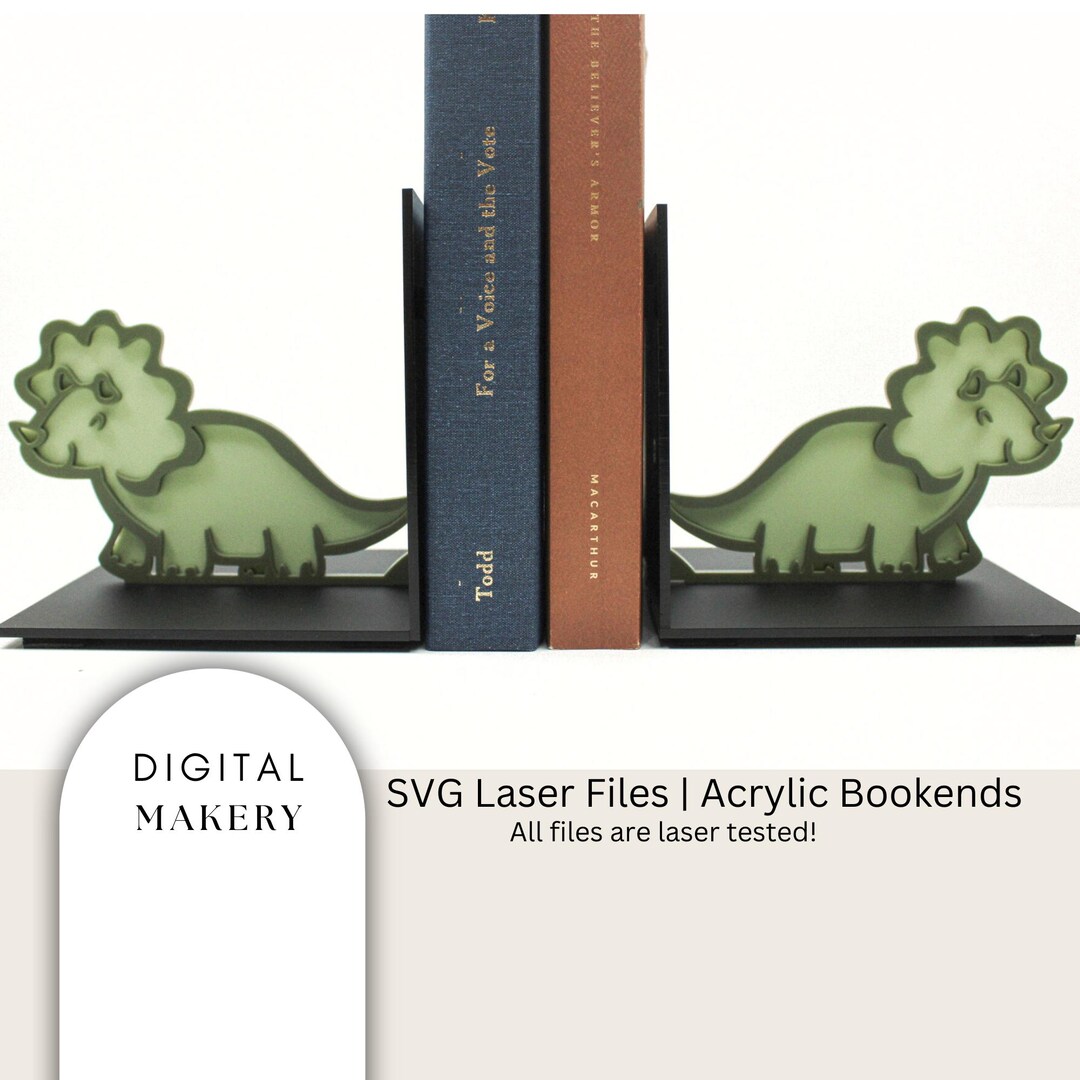 Triceratops Bookend Svg File, Laser Ready Cut File, Glowforge File ...