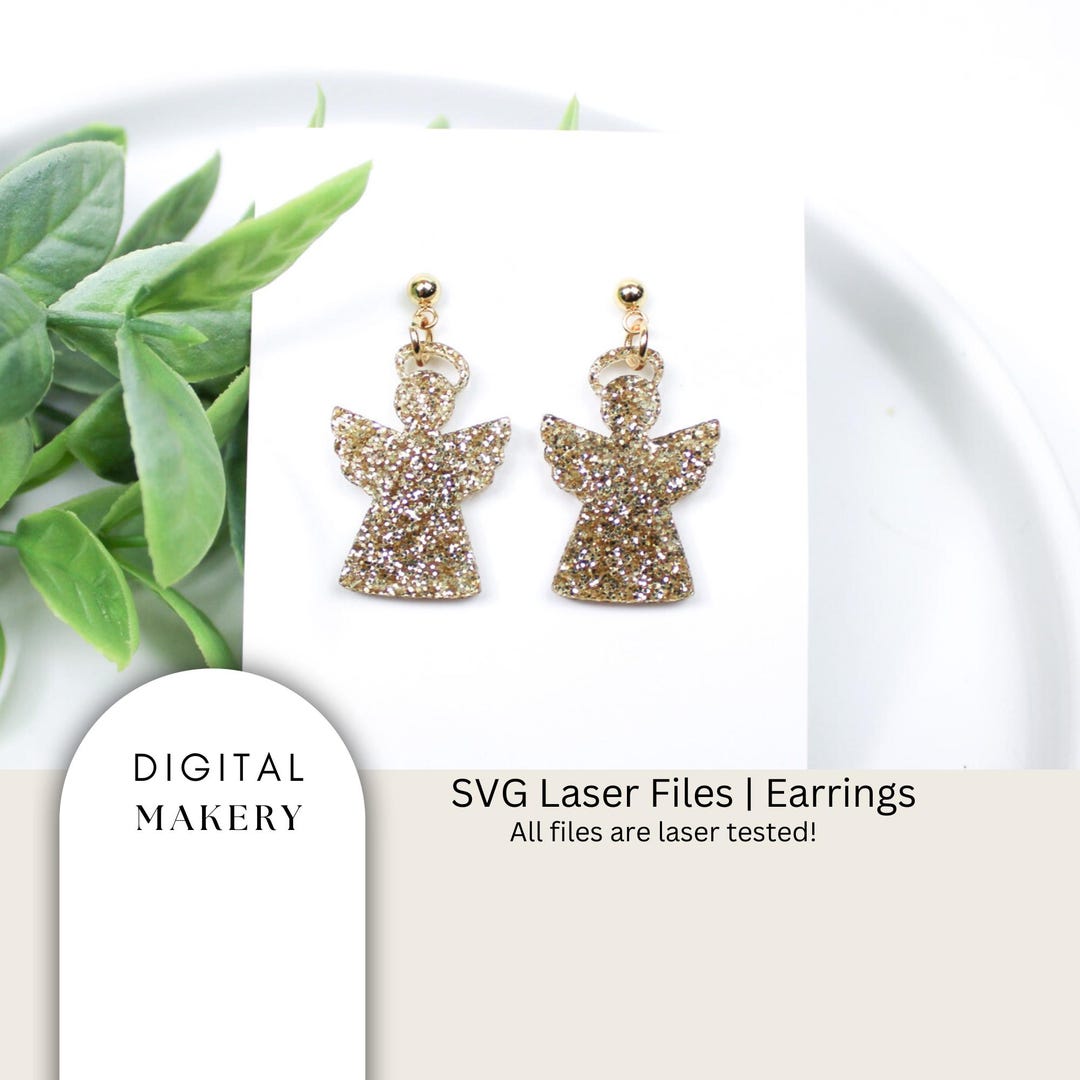 Angel SVG File for Laser Cutting, Angel Earring File for Glowforge ...