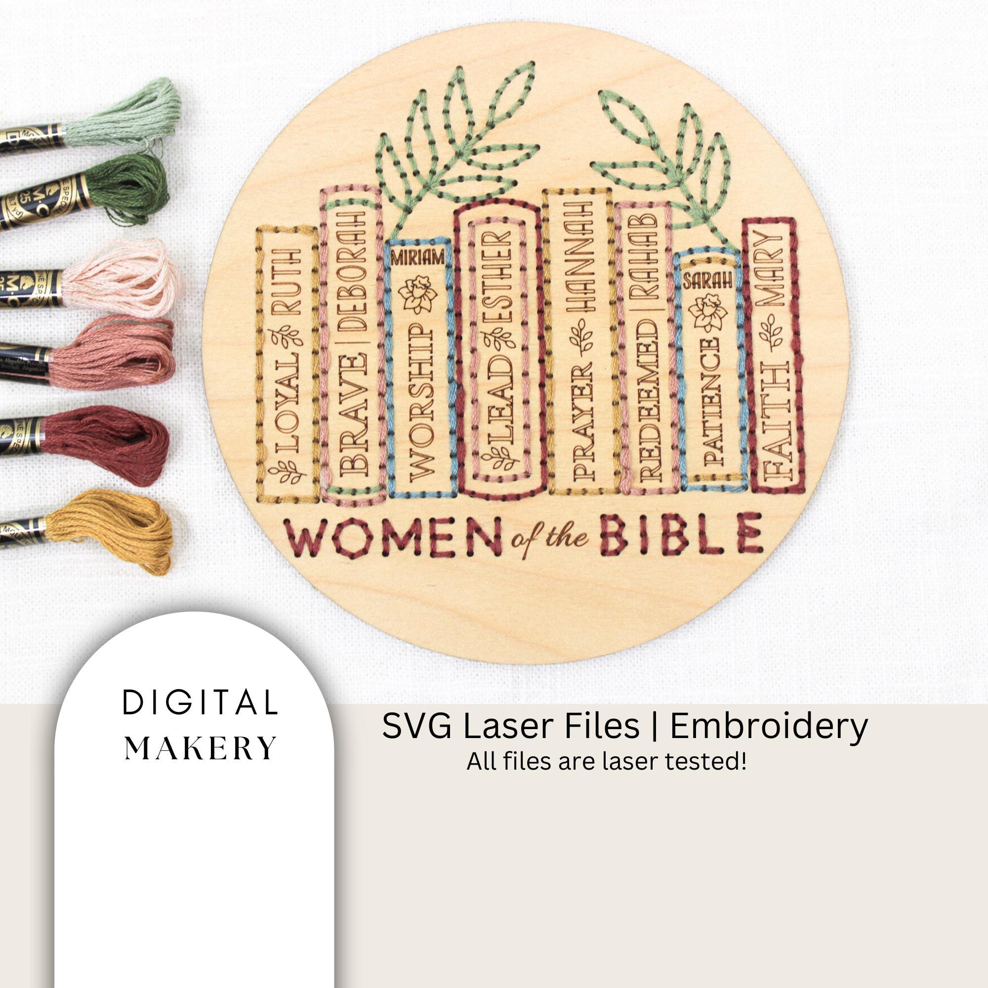 Women of the Bible SVG File for Laser Cutting, Wood Embroidery Pattern ...