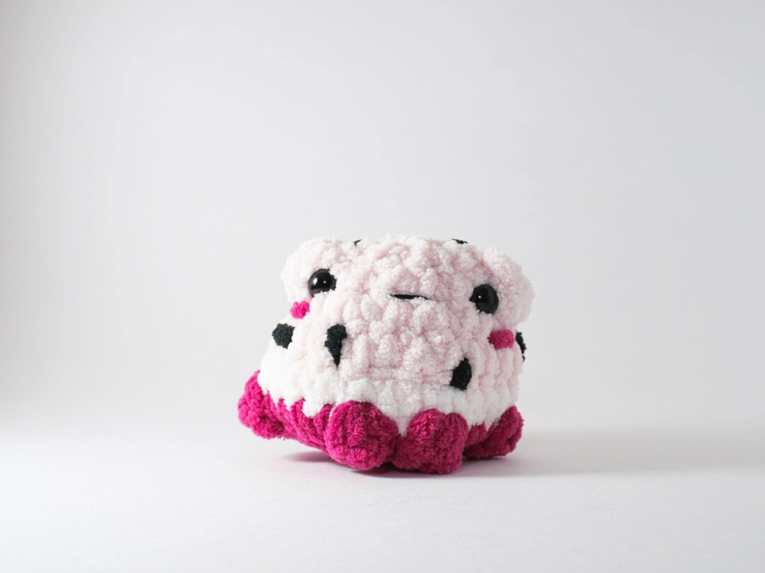 Crochet Dragonfruit Frog | Small Handmade Plushie - Etsy