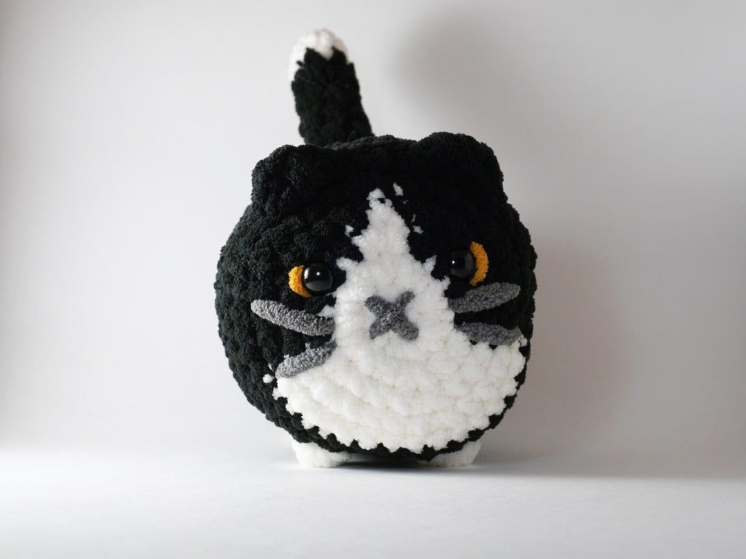 Crochet Tuxedo Cat | Medium Handmade Plushie - Etsy