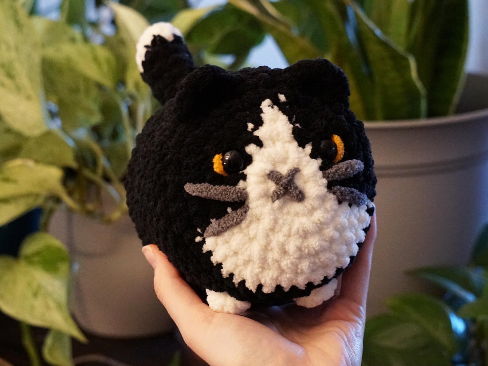 Crochet Tuxedo Cat | Medium Handmade Plushie - Etsy