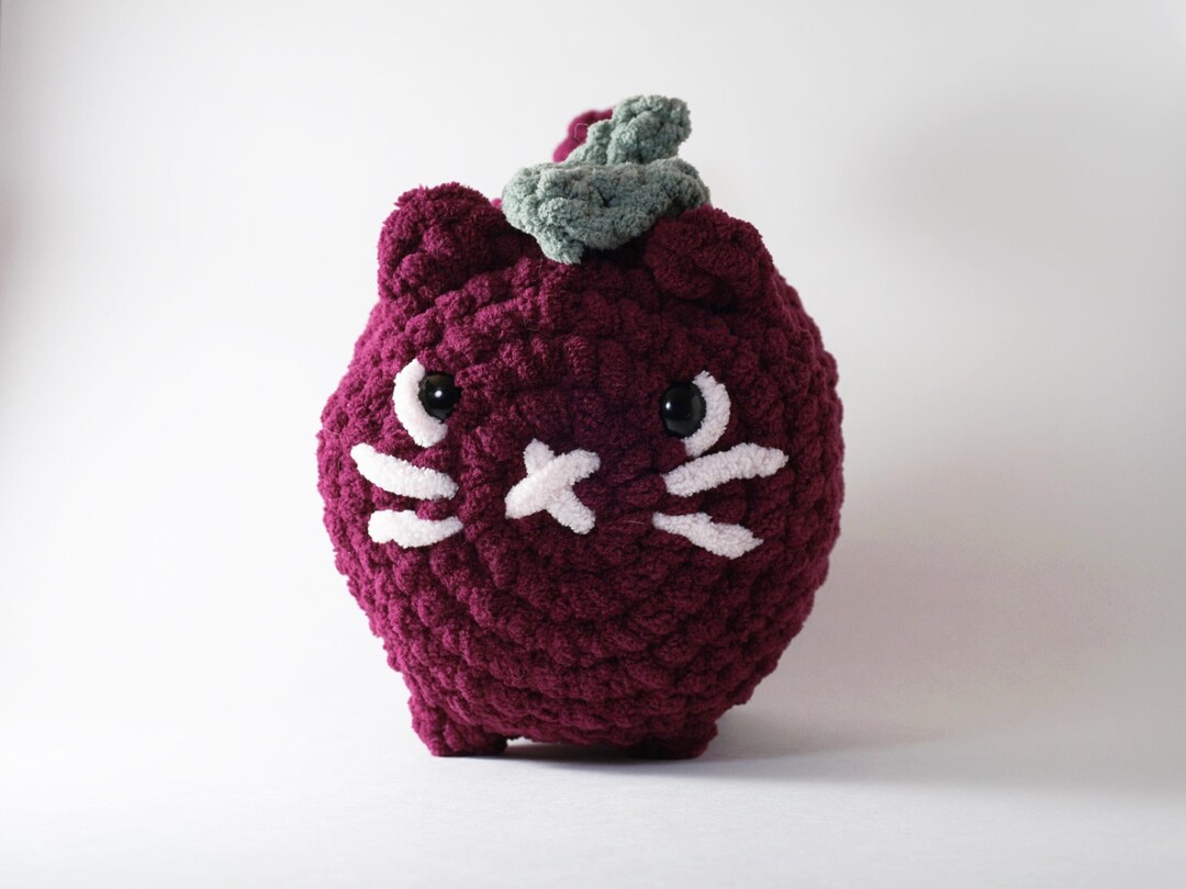 Crochet Plum Cat | Medium Handmade Plushie - Etsy