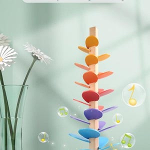 Montessori Marble Run Tree: Rainbow Wooden Toddler Toy - Etsy