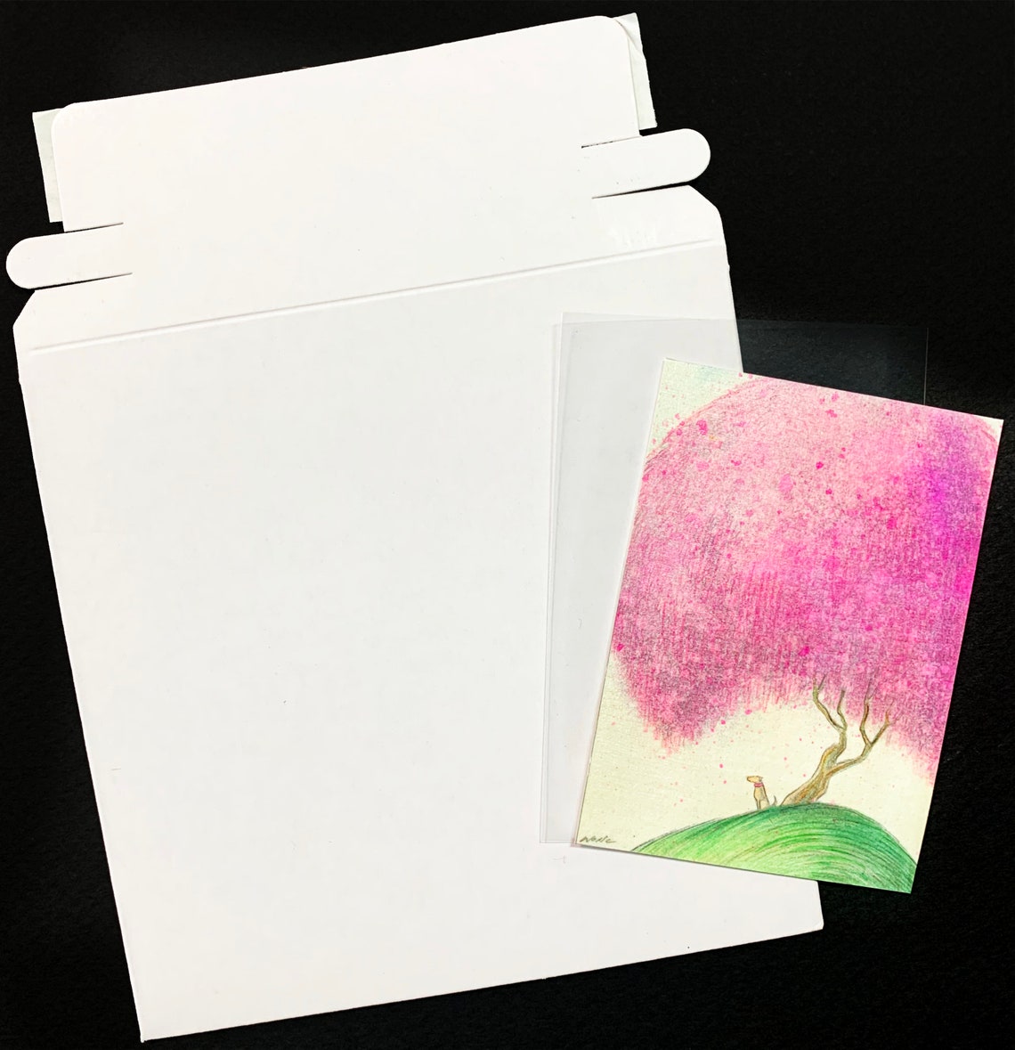 Original ACEO Drawing and Painting -- the Tree - Etsy