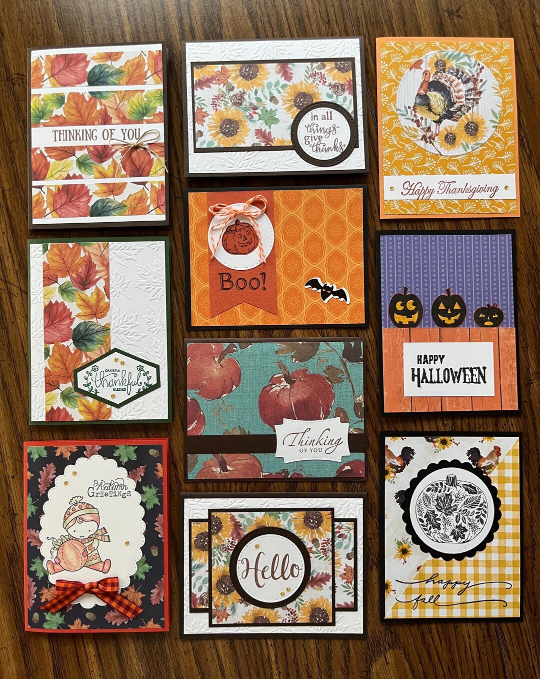 Assortment of 10 Fall Autumn Themed Cards E12 - Etsy