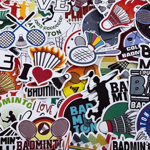 Waterproof Badminton Vinyl Sticker Pack for Rackets, Bottles, Laptops ...