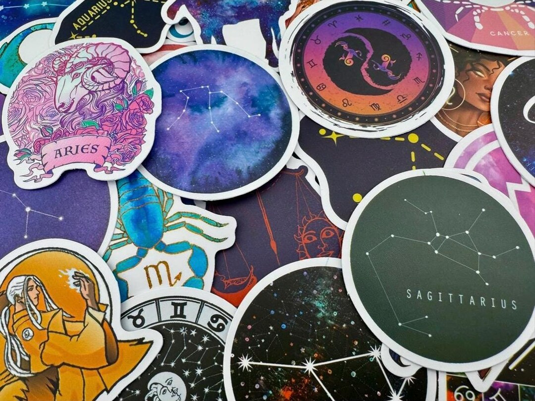 Zodiac Sign Sticker Set: Astrology-inspired Horoscope Decals for ...