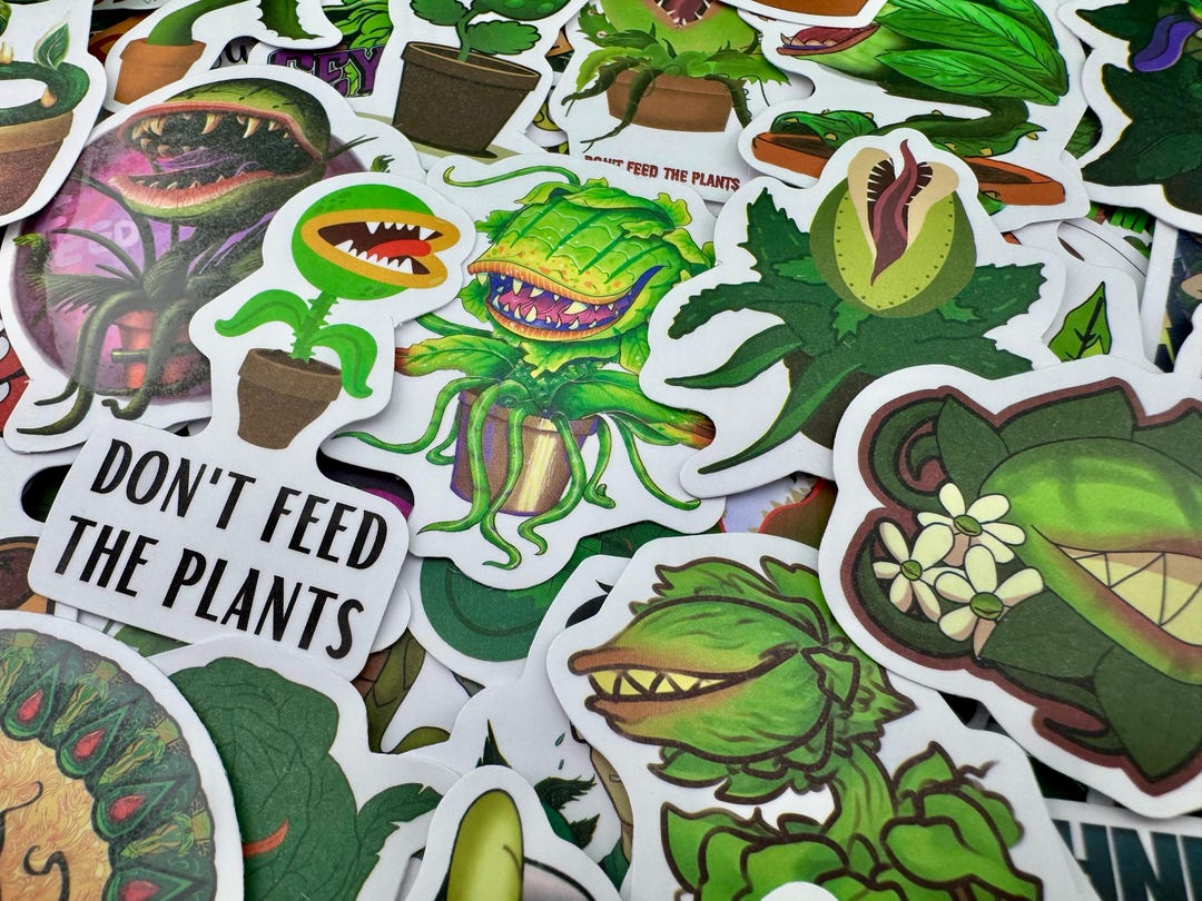 Venus Flytrap Sticker 1-2 Inches 3-6cm | Cute Carnivorous Plant Vinyl Decal for Laptop, Water ...