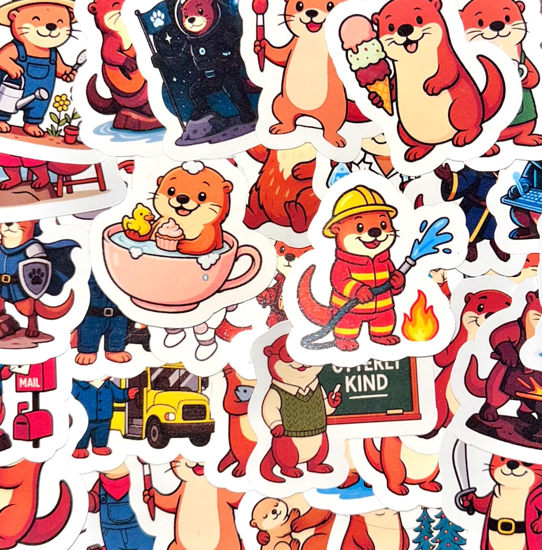 Cute Otter Stickers | Waterproof Vinyl Decals for Laptop, Hydro Flask ...