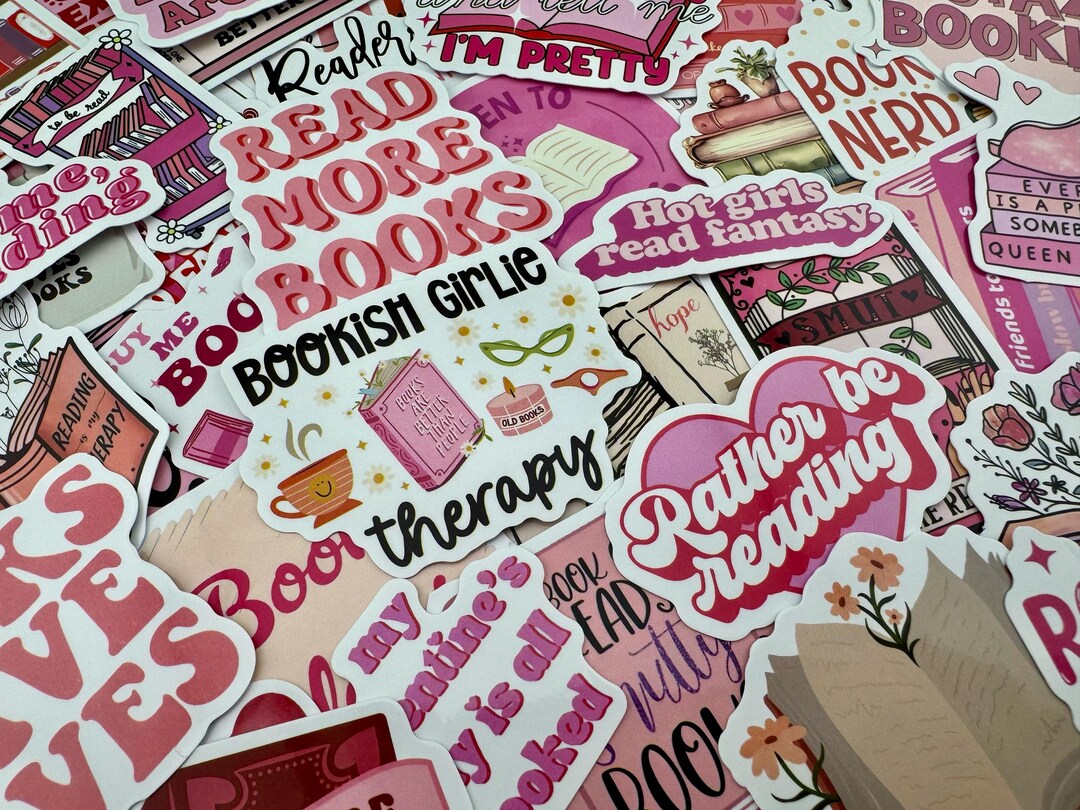 Pastel Pink Book Aesthetic Stickers: Cute Vinyl Decals for Journals ...