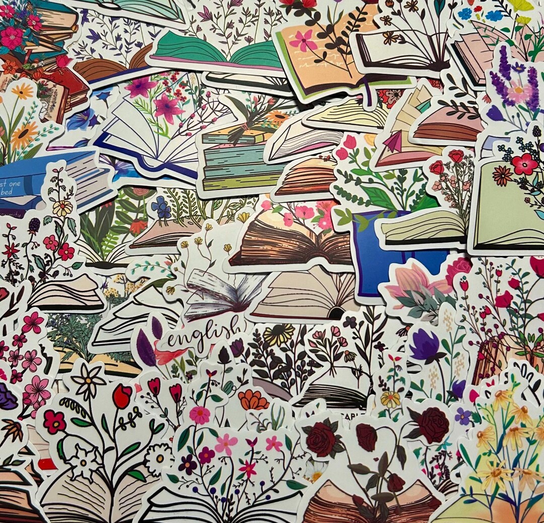 Floral Book Sticker Pack: Aesthetic Designs for Reading, Journaling ...