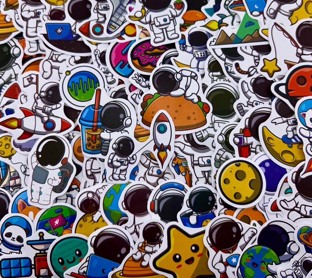 Waterproof Space Astronaut Vinyl Sticker Pack for Laptops, Water ...