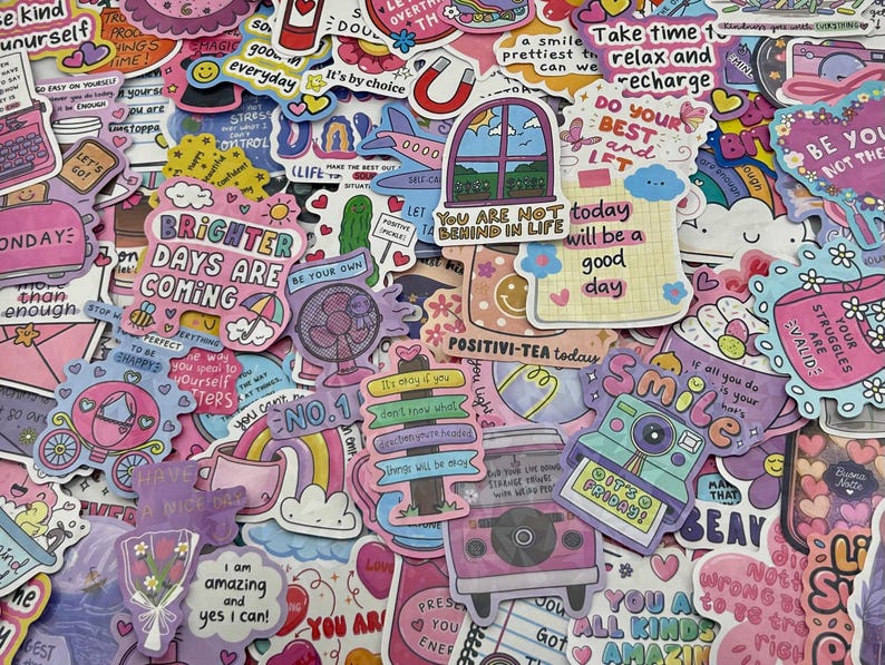 Aesthetic Positive Affirmation Stickers | Mental Health & Motivation ...