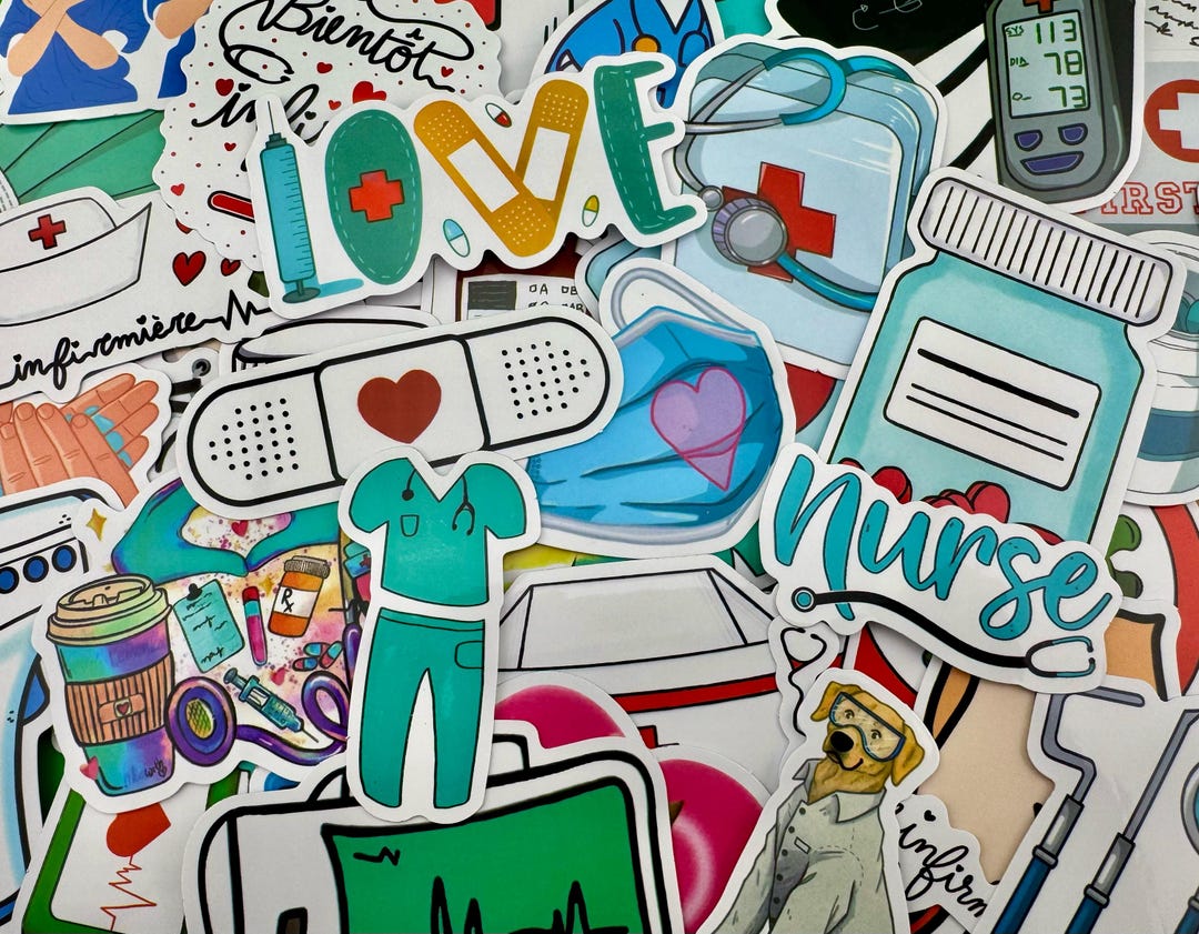 Nurse Appreciation Vinyl Decals: Cute Medical Stickers for Laptops ...