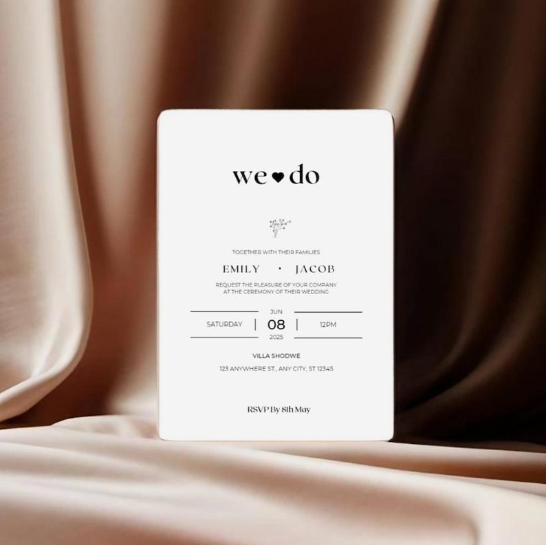 Simple Wedding Invitation - Etsy