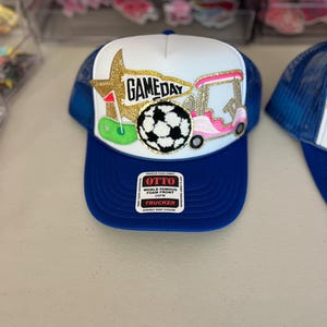 Custom Game Day Trucker Hat - Patches - Sports Mom - Etsy