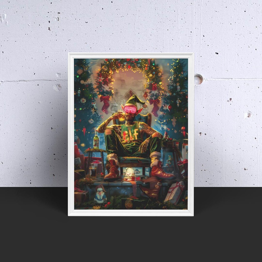 Rockin' Elf Badass Holiday Pop Art Digital Download - Etsy