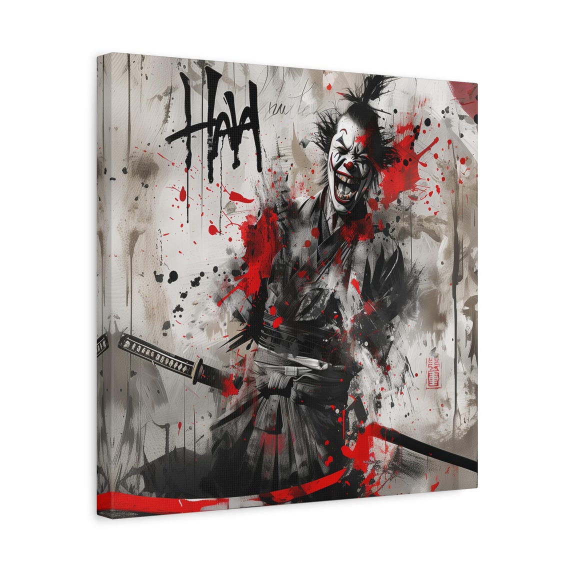 Samurai Clown Warrior Wall Art - Etsy
