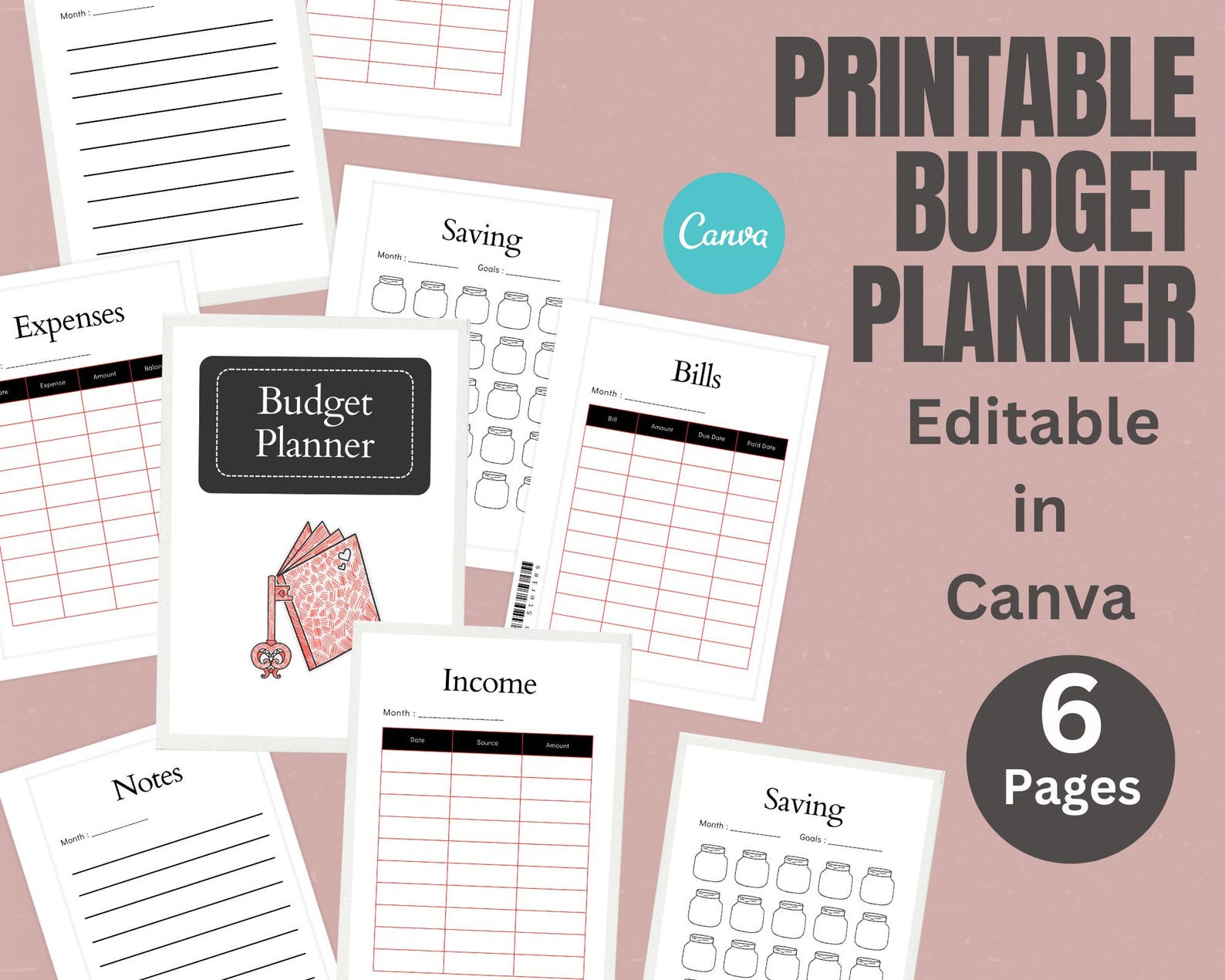Budget Planner Printable PDF, Financial Planner Printable, Budgeting ...