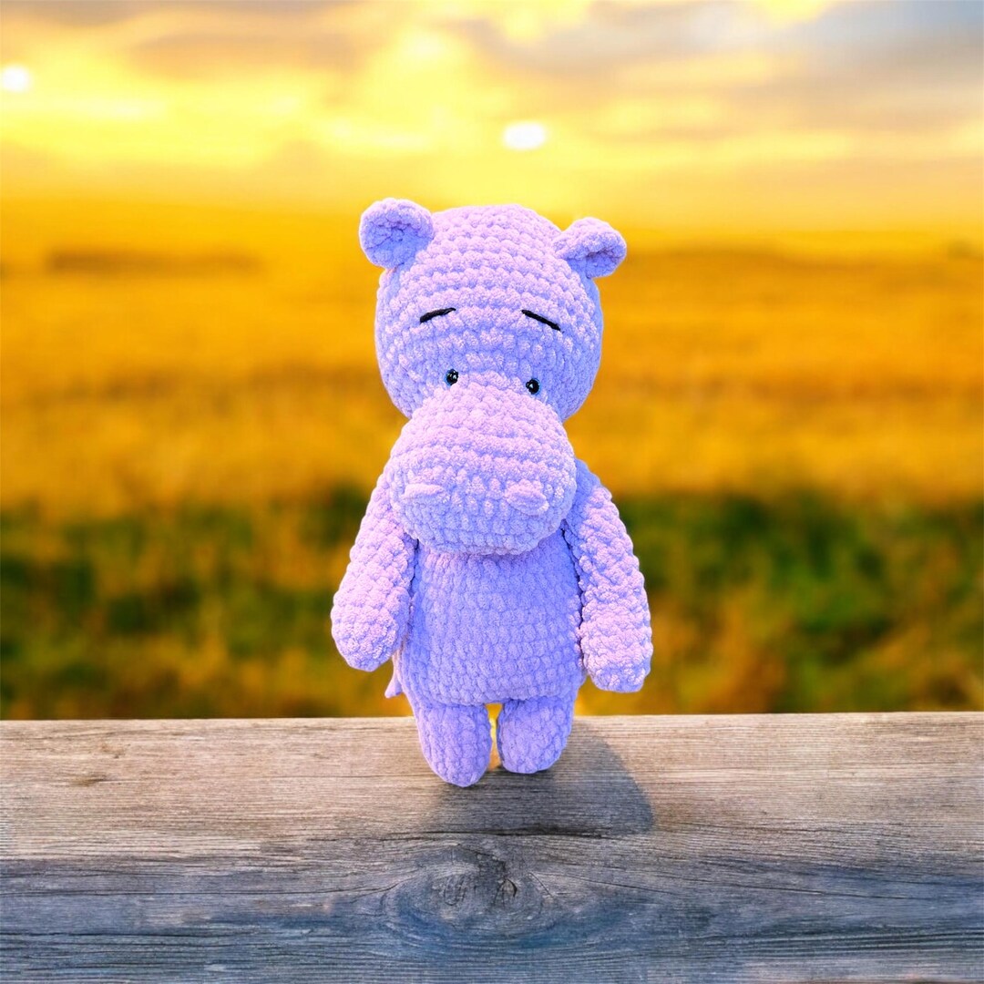 Crochet Havana the Hippo Stuffed Animal - Handmade in Purple With ...