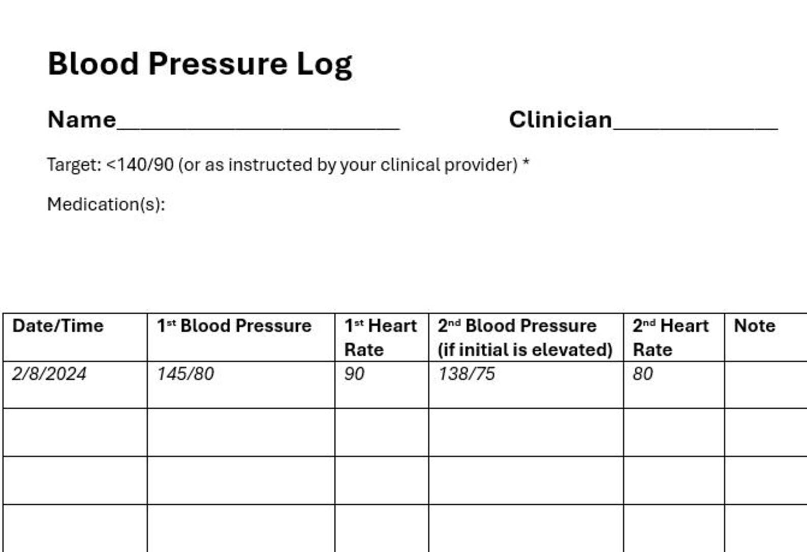 Blood Pressure Hypertension Log - Etsy