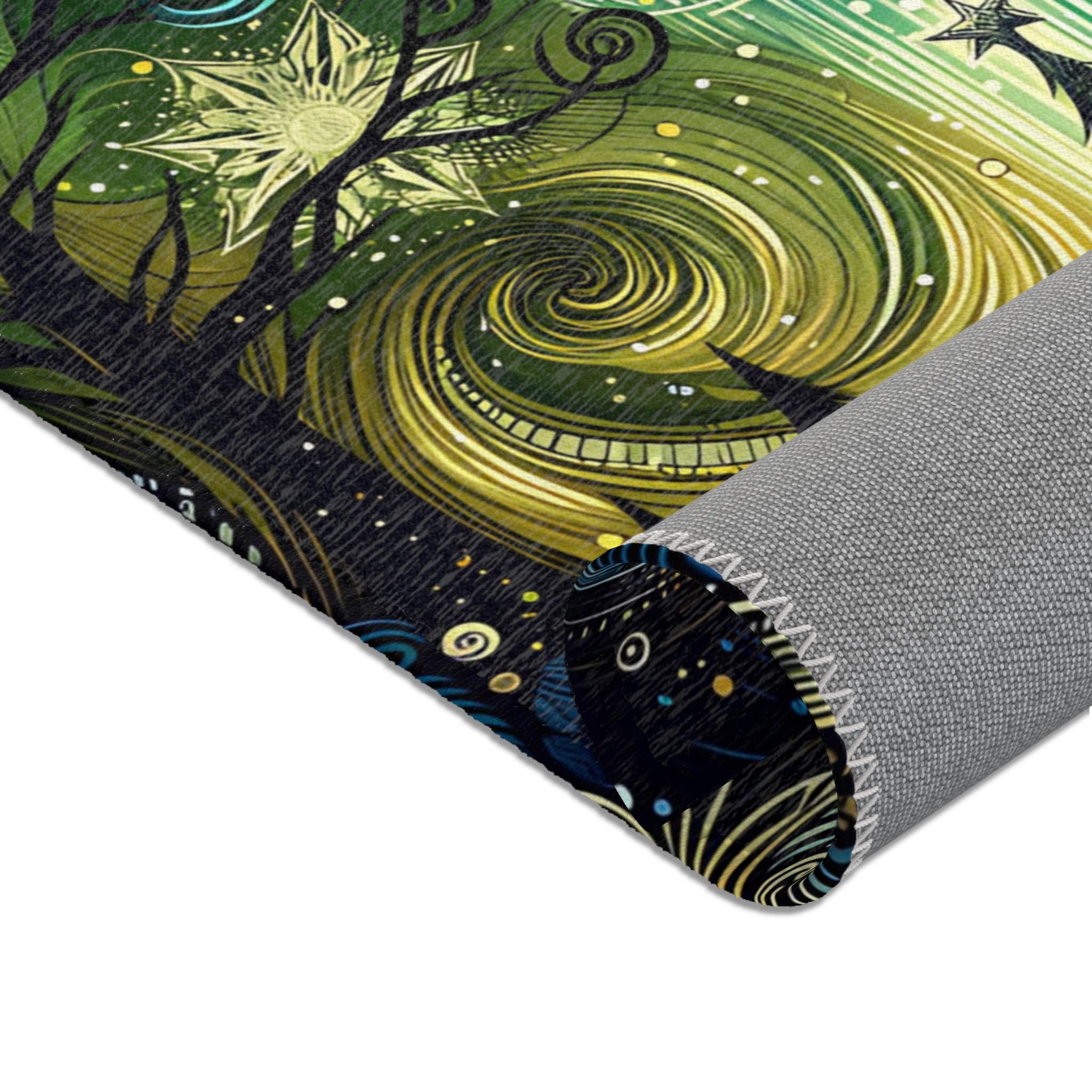 Blue Christmas Area Rug, Winter Solstice Festive Holiday Decoration ...