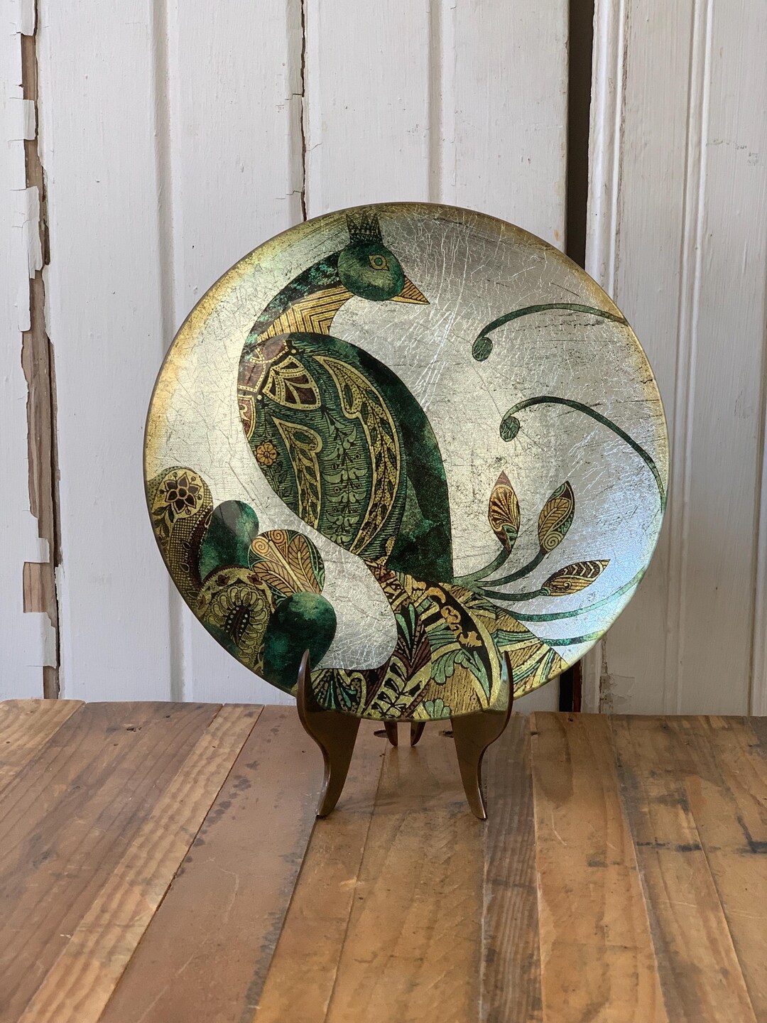 Set of Four Peacock Plates - Etsy