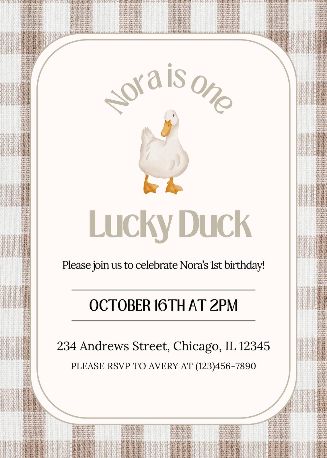 One Lucky Duck Birthday Invitation, Duck Birthday, Duck Party, Vintage ...