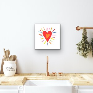 Abstract Red Heart Pride Print | Colorful Bright Wall Art | Love ...