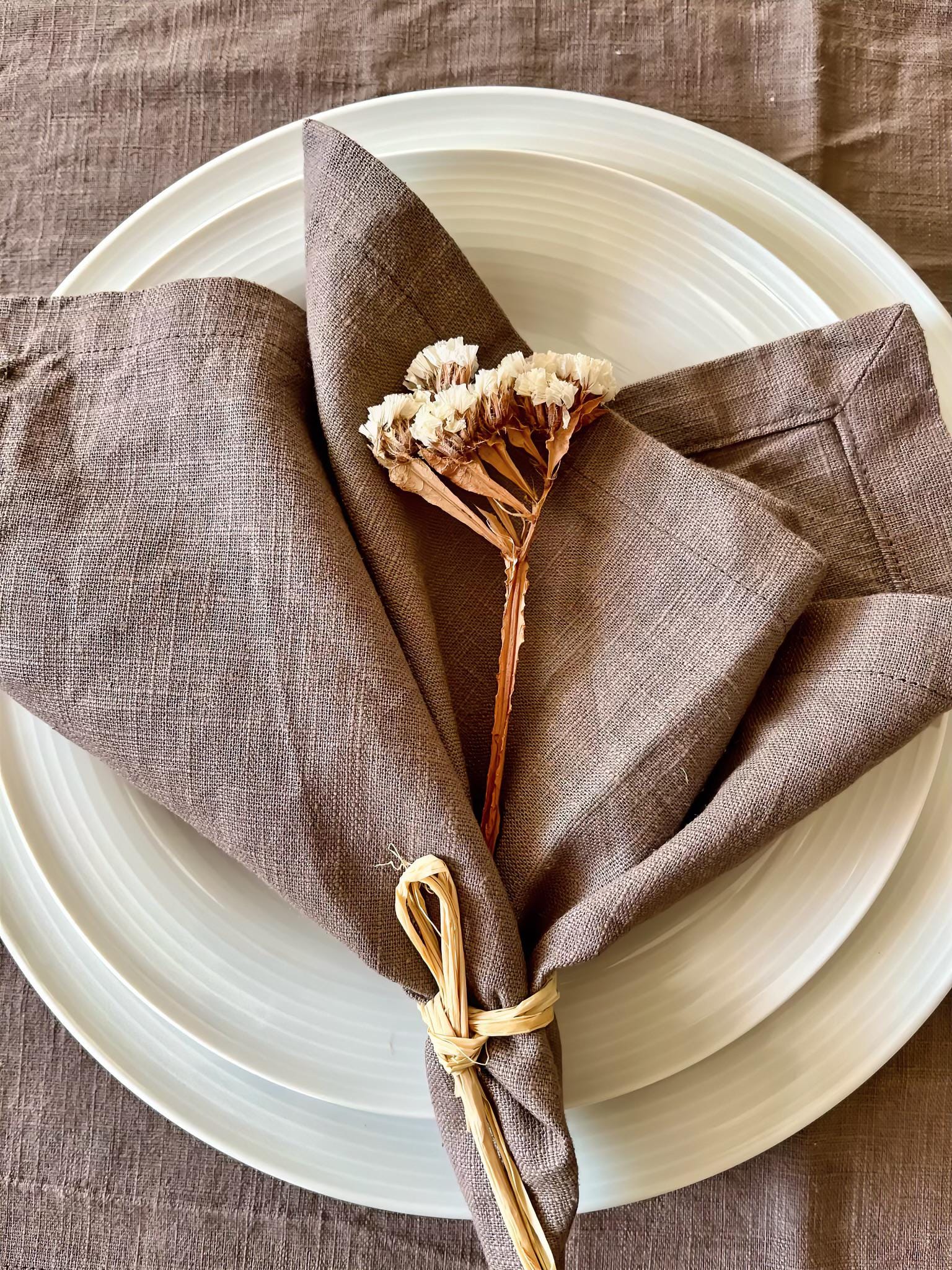 Washed Linen Napkins, Dining Table Napkins, Rustic Linen Napkins, Light ...