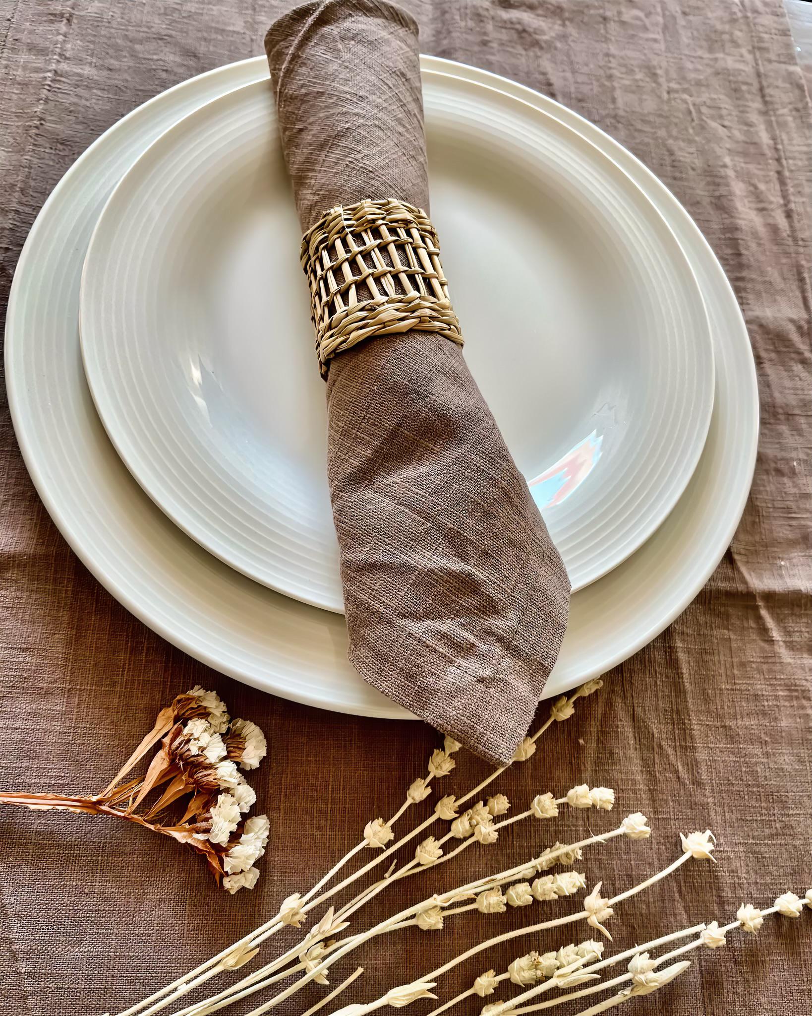 Washed Linen Napkins, Dining Table Napkins, Rustic Linen Napkins, Light ...