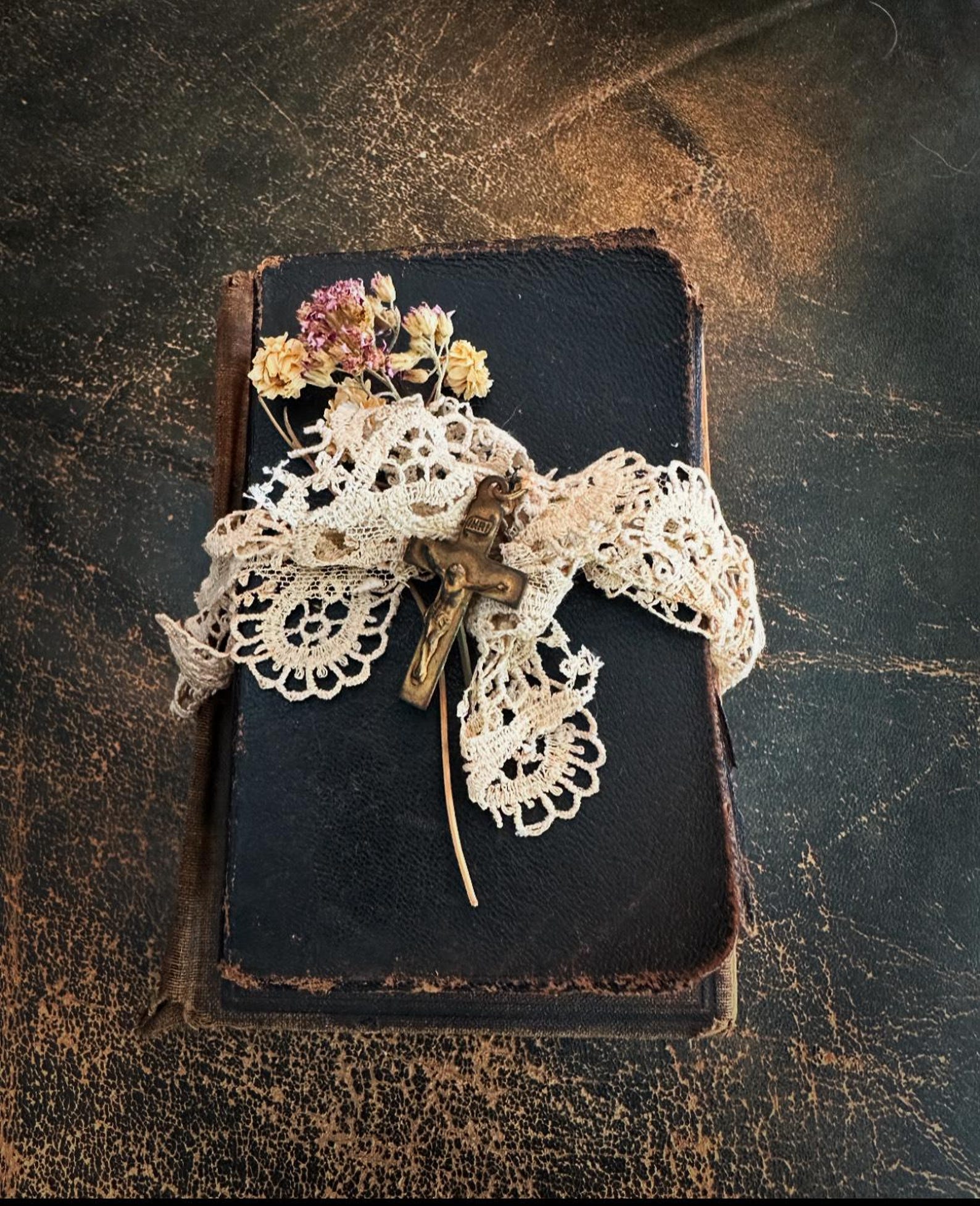 Stack of Three Small Antique Bibles-rustic and Very Old With Antique ...