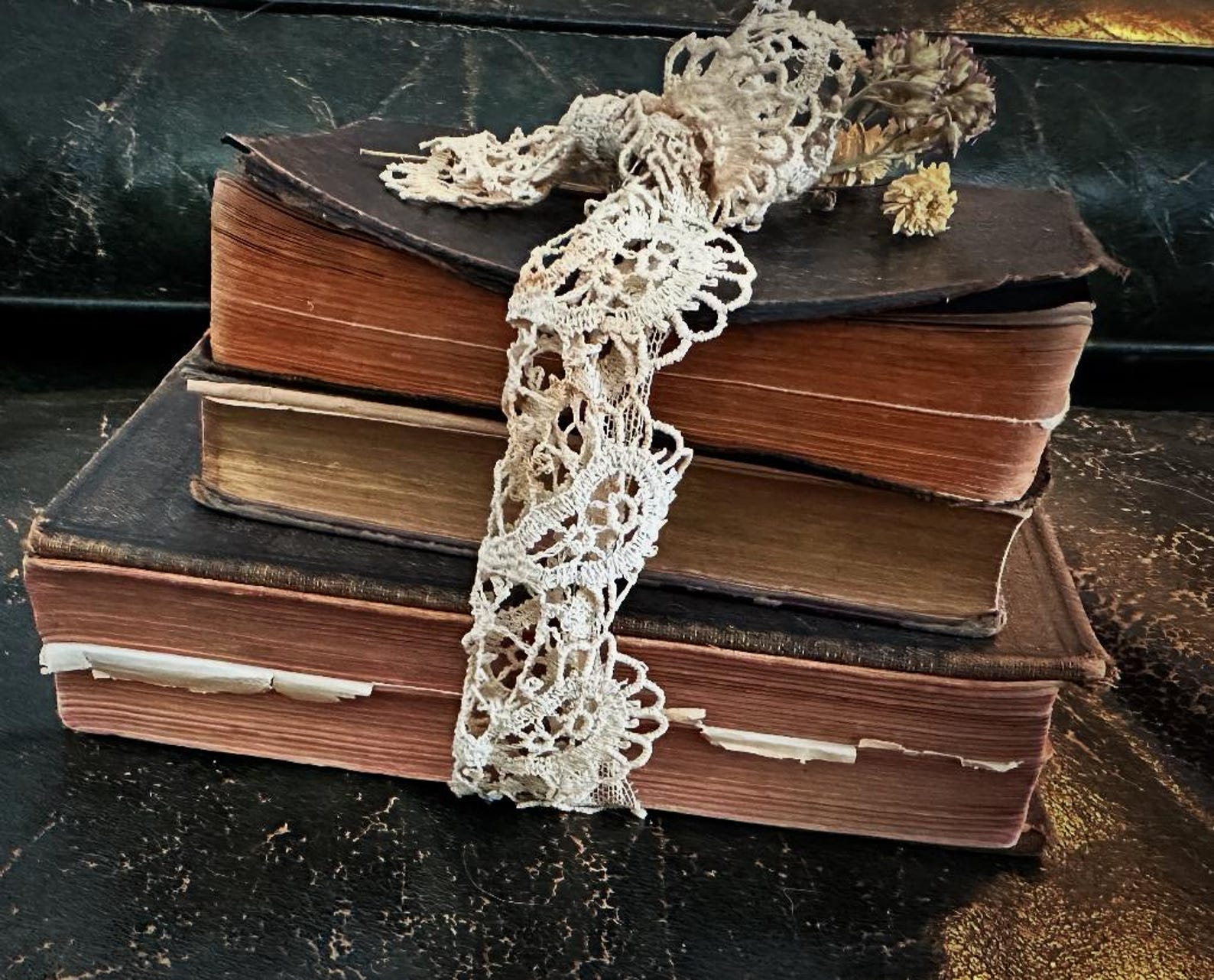 Stack of Three Small Antique Bibles-rustic and Very Old With Antique ...