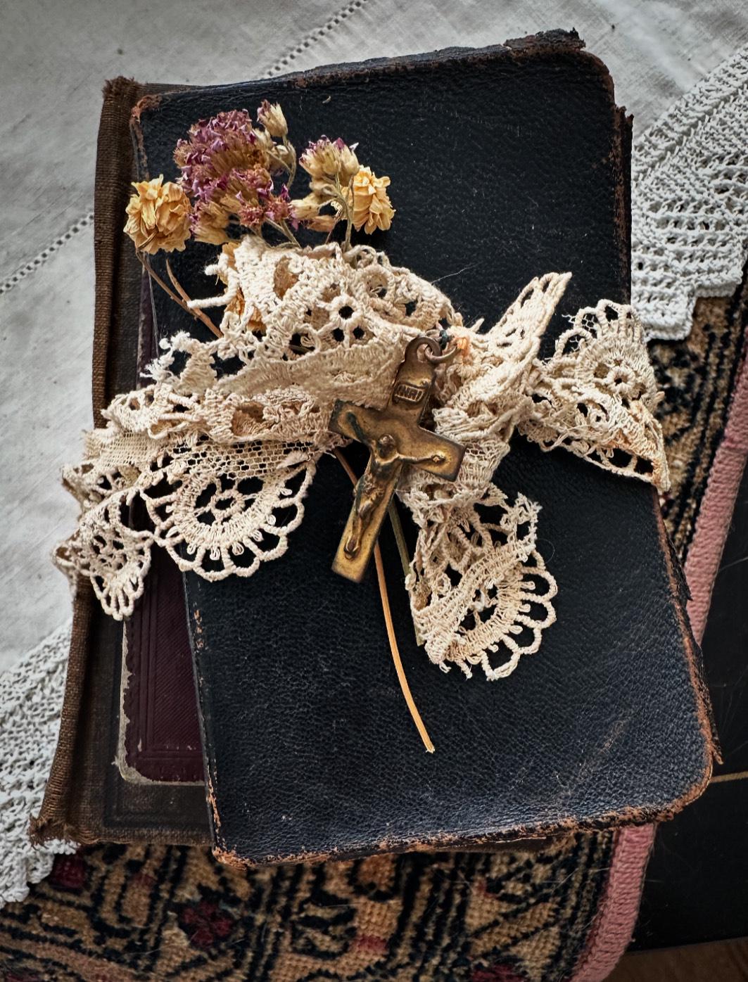 Stack of Three Small Antique Bibles-rustic and Very Old With Antique ...