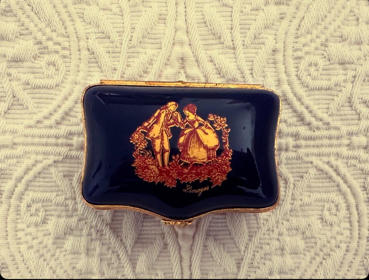 Beautiful Blue Trinket Box From France Marked Limoges (porcelaine ...