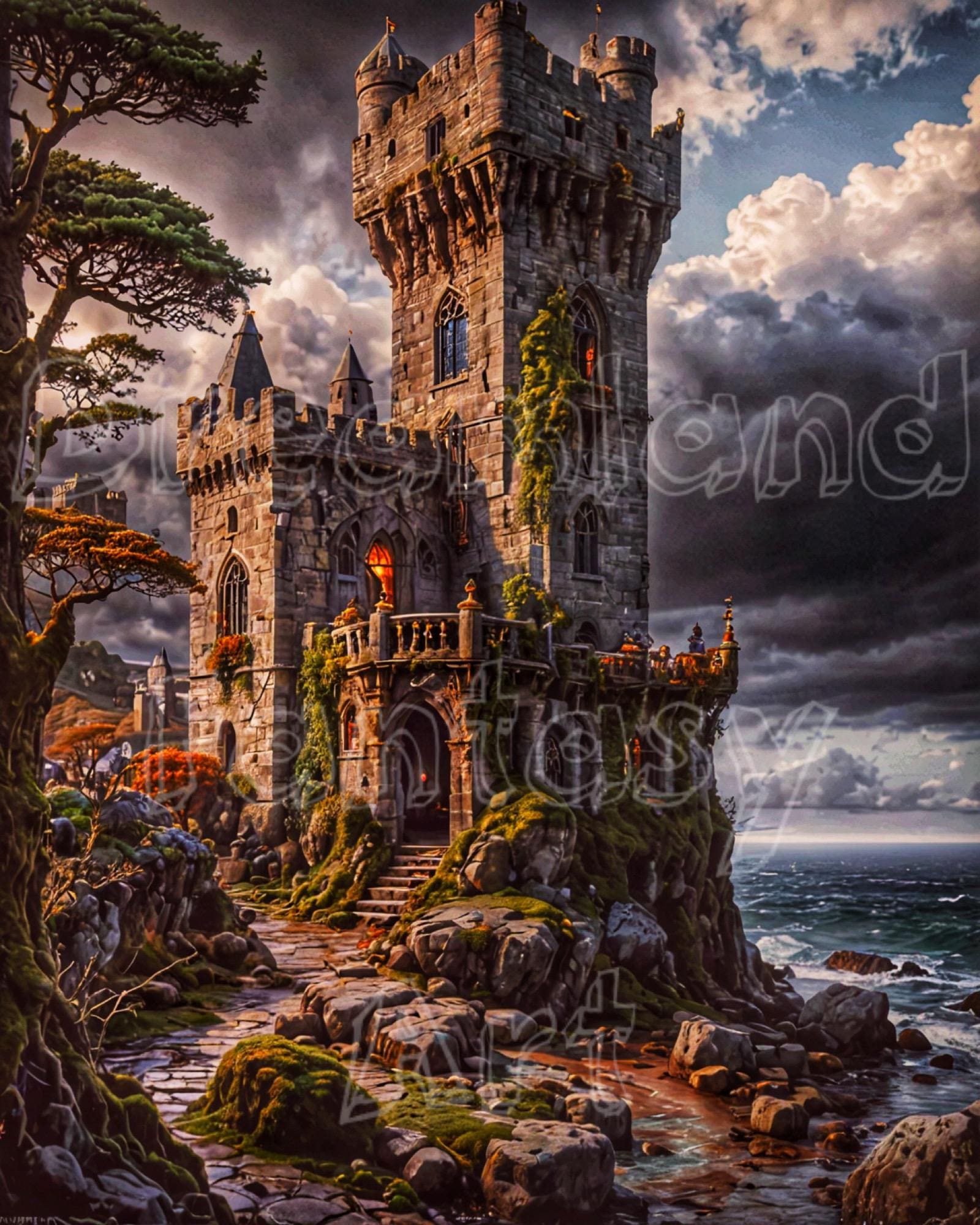 Medieval Castle Wall Art | 2 Prints | 8x10 Size | Landscape Prints ...
