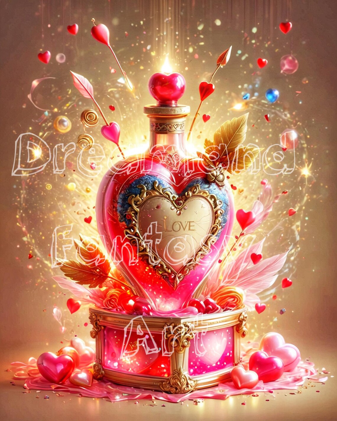 Cupids Love Potion Art Prints Set of 3 8x10 Digital Wall Art Includes ...