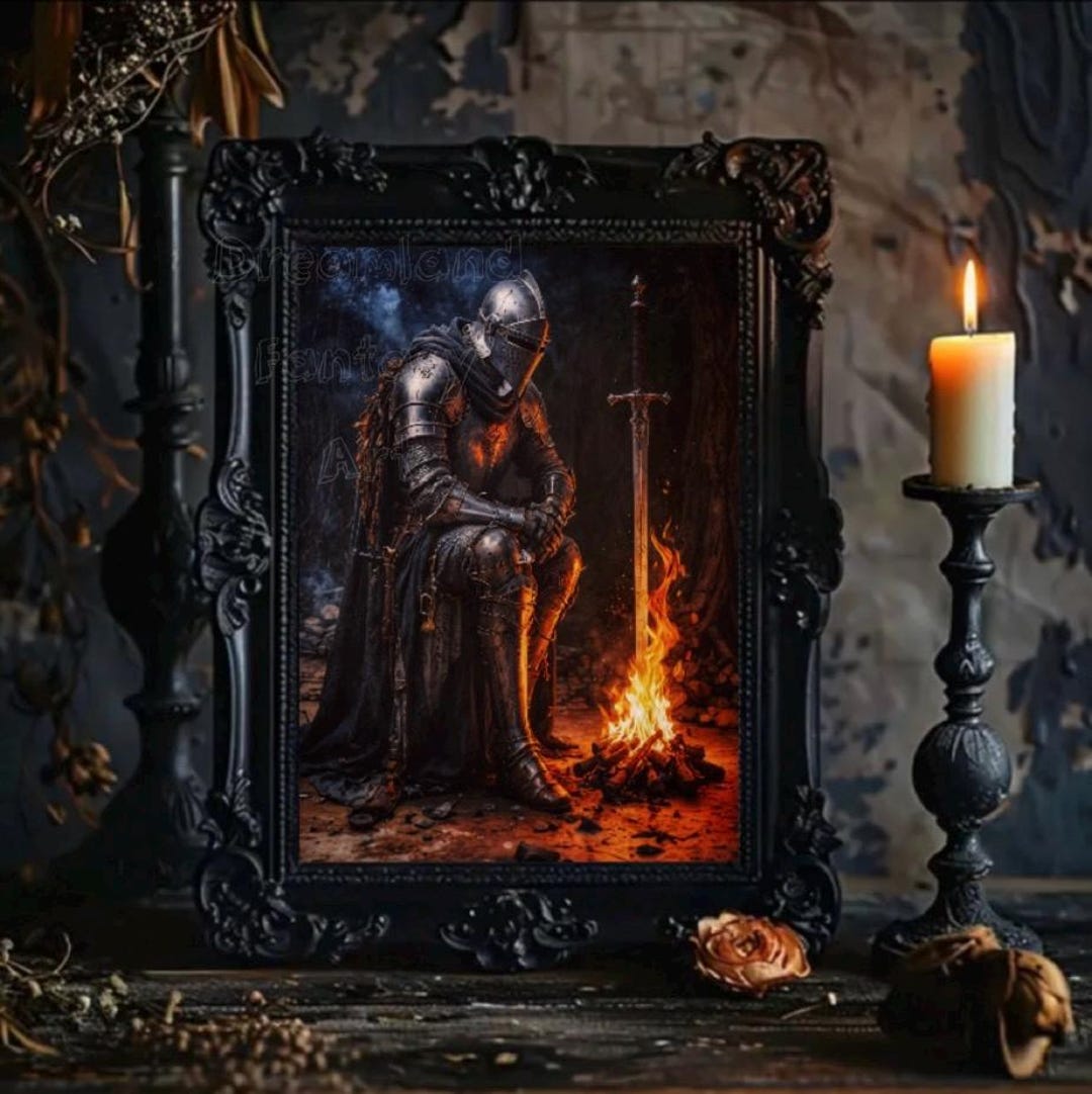 Medieval Knight Wall Art | 2 Prints | 8x10 | Medieval Knight With Sword ...