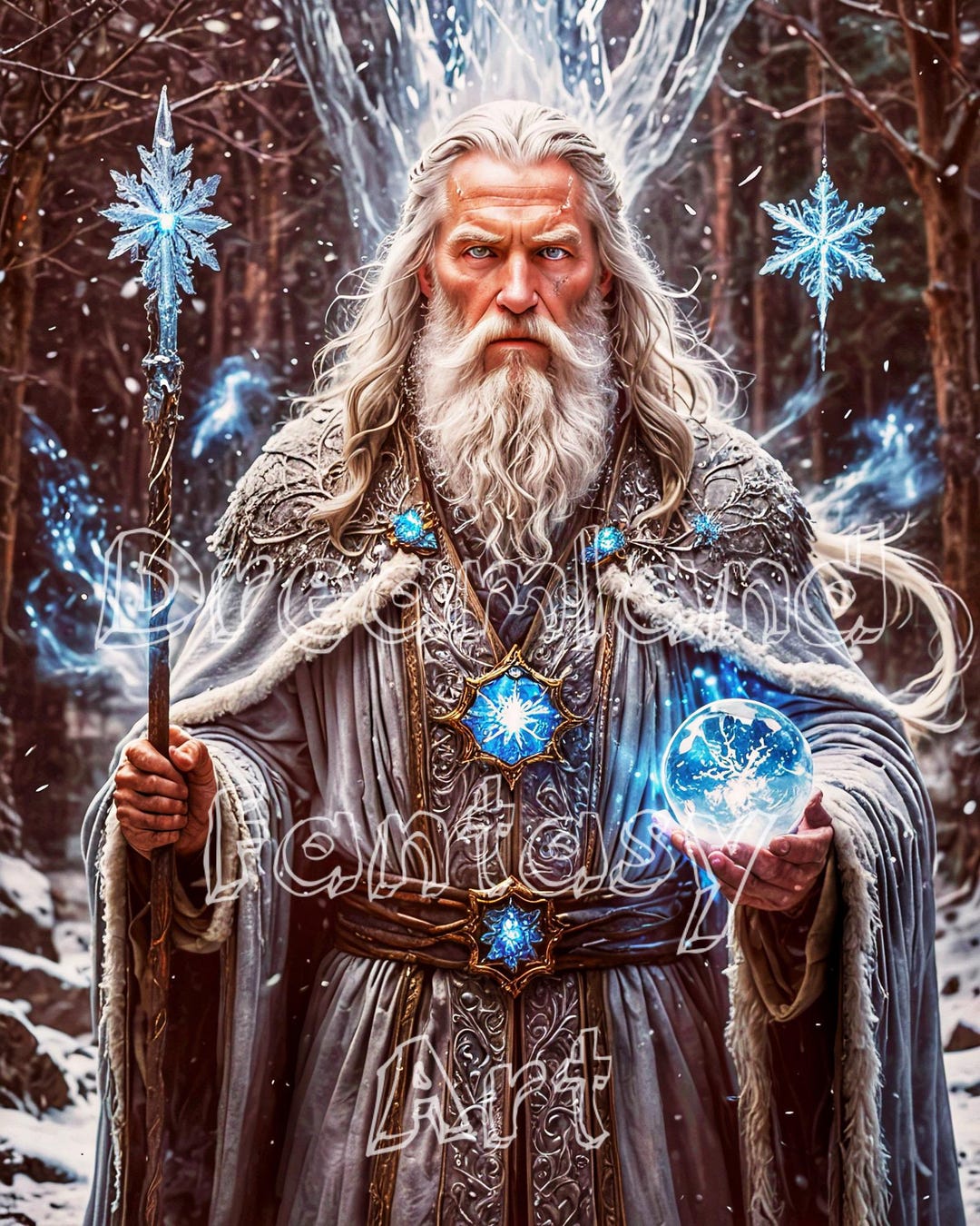 Father Winter Fantasy Art | Christmas Scenery Digital Download | 8x10 ...