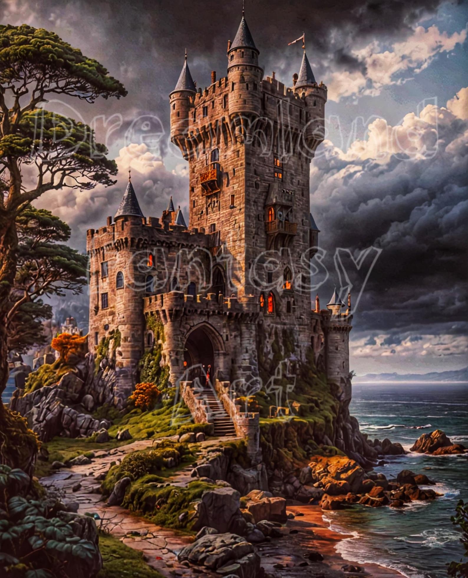 Medieval Castle Wall Art | 2 Prints | 8x10 Size | Landscape Prints ...