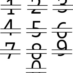 Segmented Numbers, Split Numbers, Number Vector, AI, PDF, EPS, Multi ...