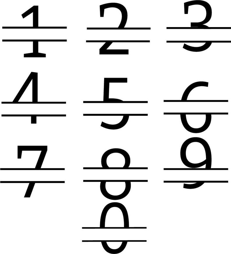Segmented Numbers, Split Numbers, Number Vector, AI, PDF, EPS, Multi ...