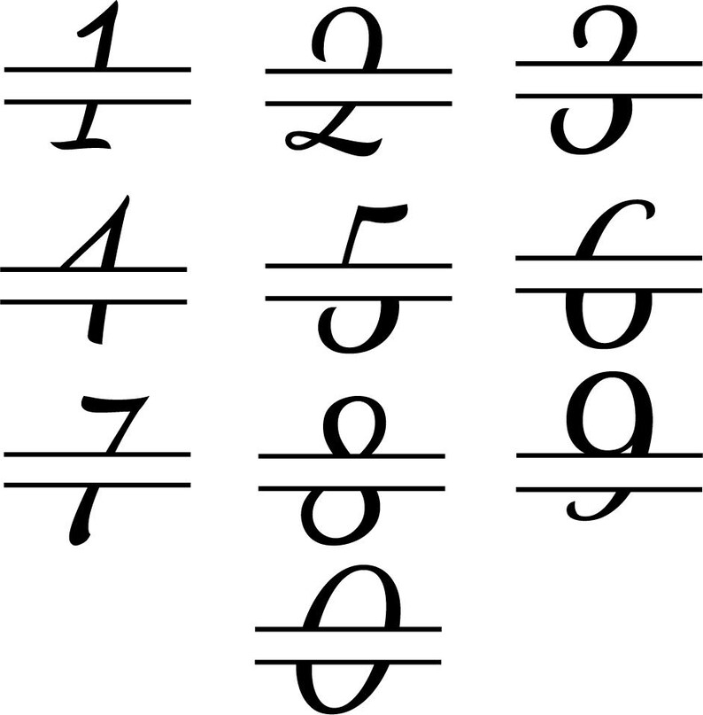 Split Numbers, Divided Numbers, Number SVG, for Commercial Use, AI, Pdf ...