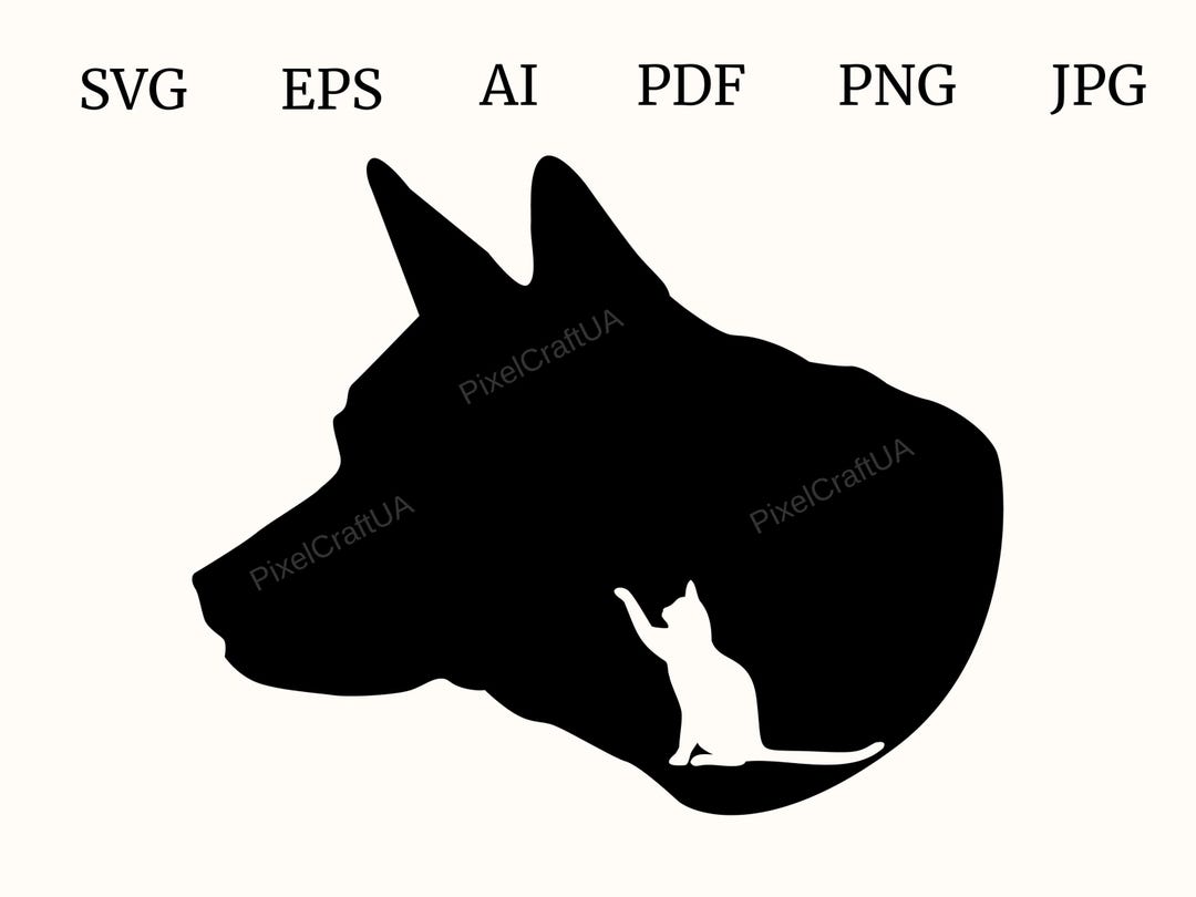 Dog Face, Cat Shape, Cat Outline SVG, PDF, EPS, Vector, Clipart, Jpg ...
